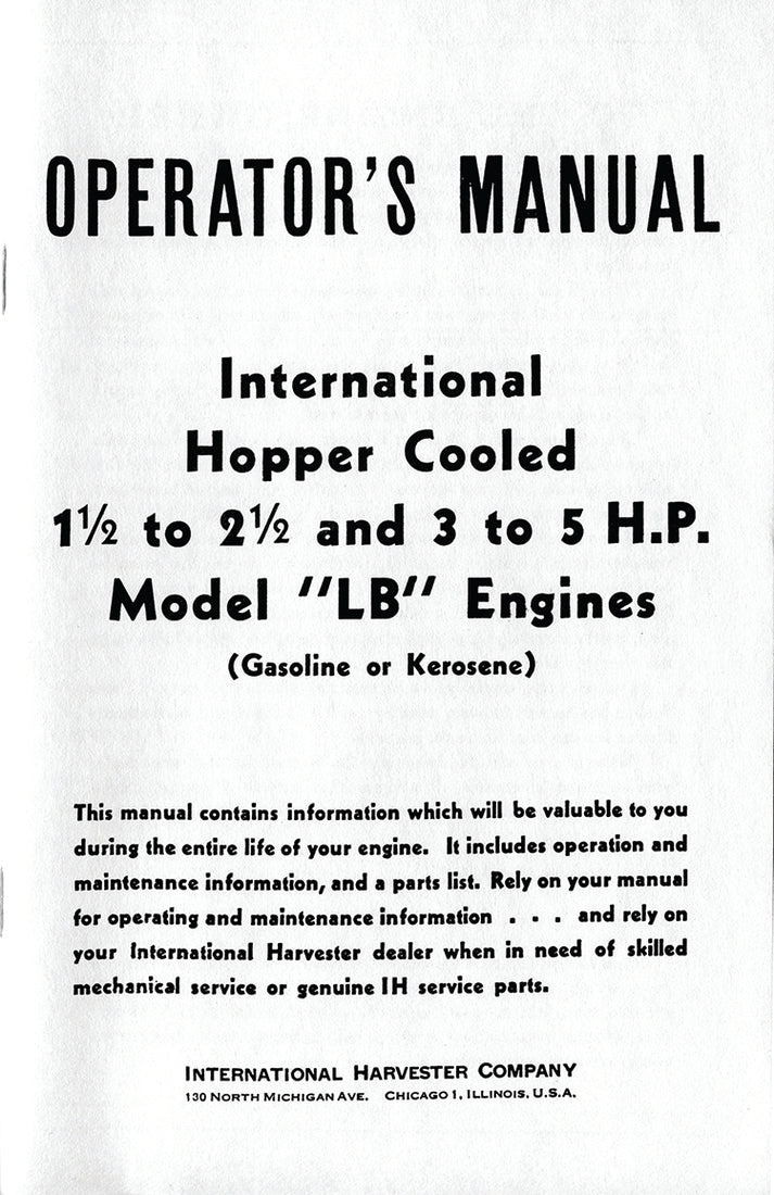International Hopper Cooled Model "LB" Engines – Farm Collector